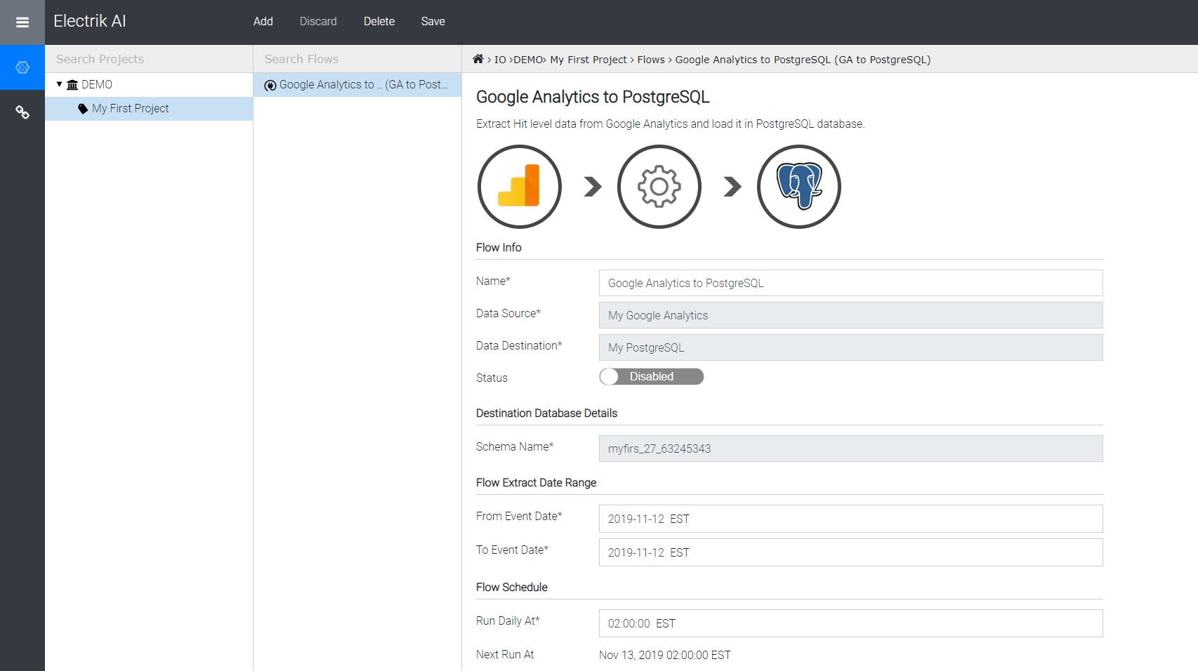 How To Extract Google Analytics Data | Electrik.AI Documentation