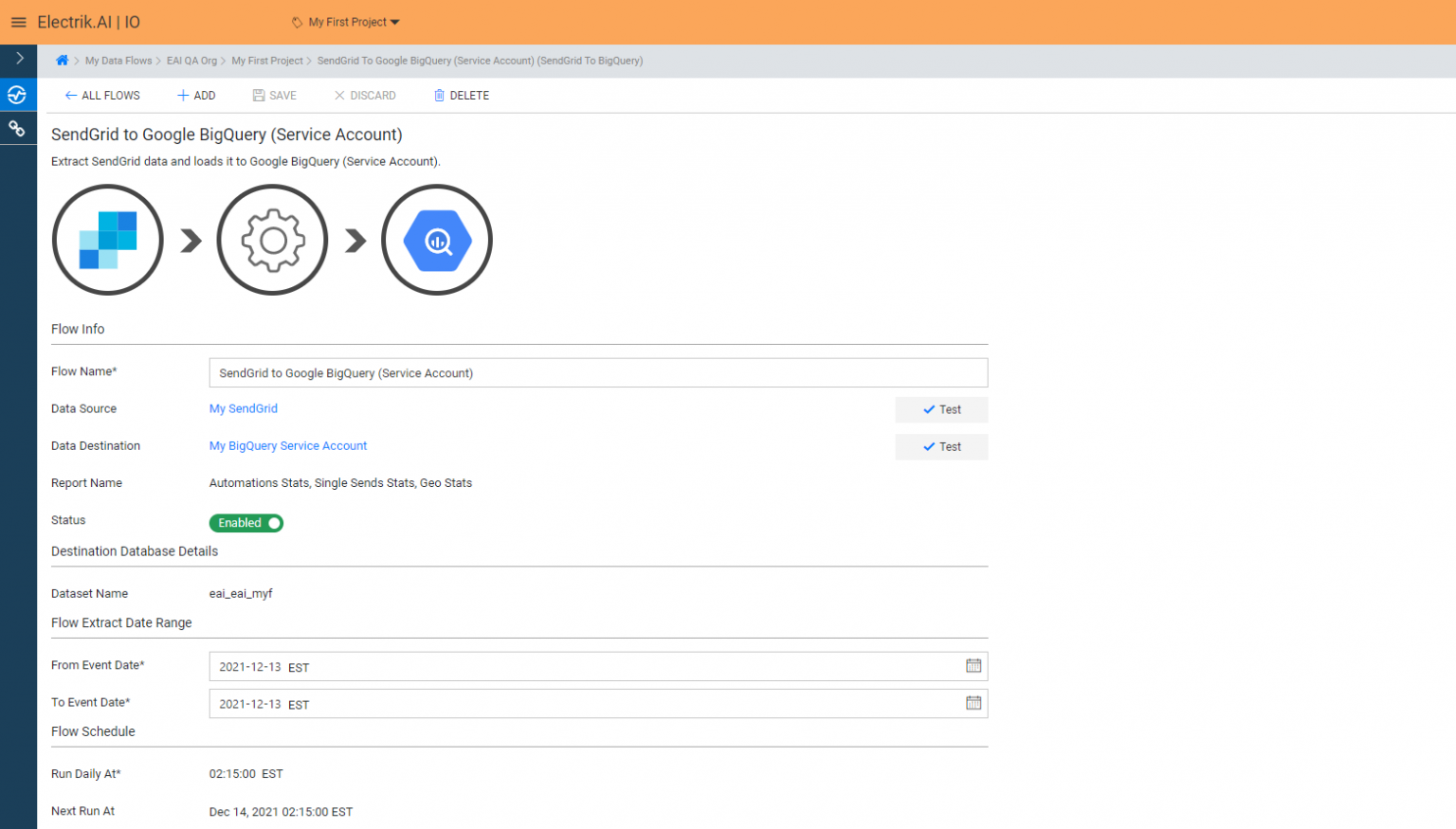 SendGrid Data Export – Electrik.AI